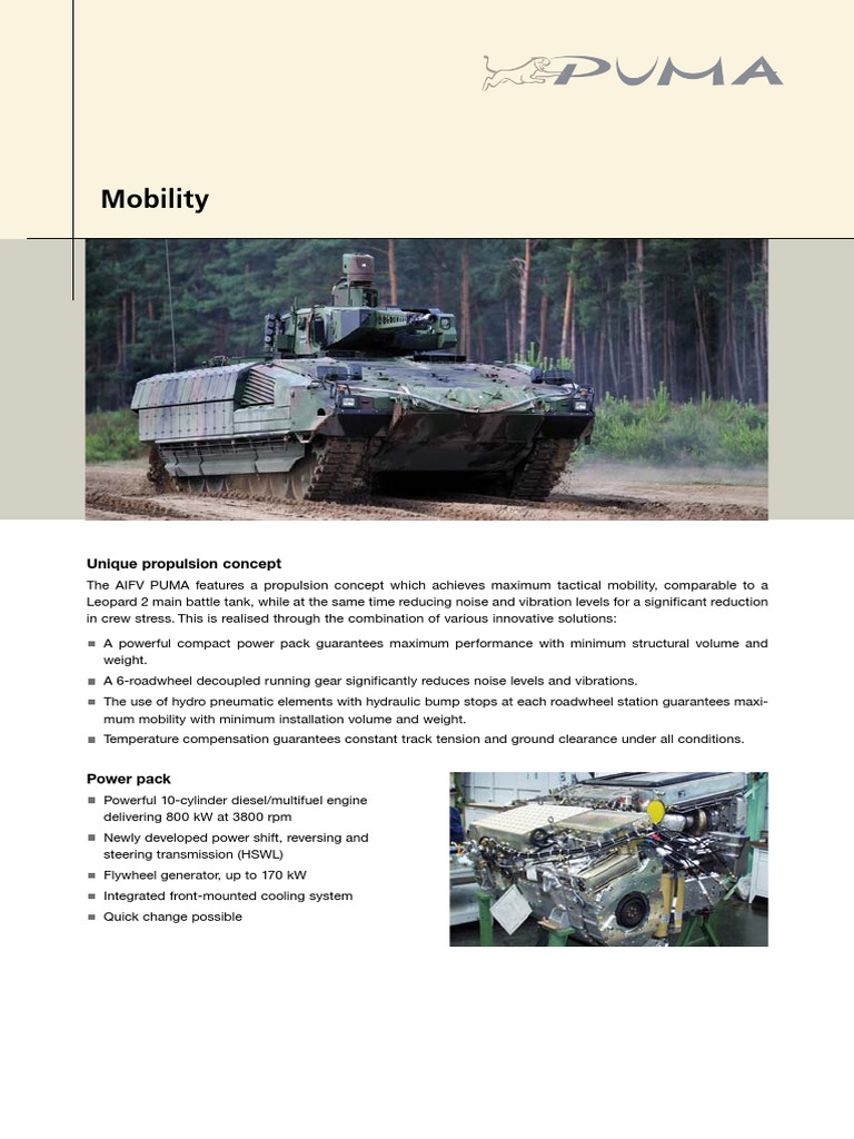 Mobility: Unique Propulsion Concept | PDF | Tanks | Armoured Fighting ...