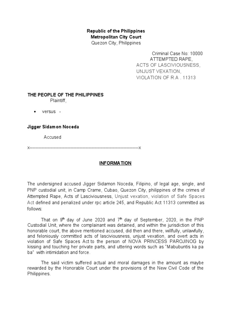 Noceda vs. Parojinog: Case Update | PDF | Social Science
