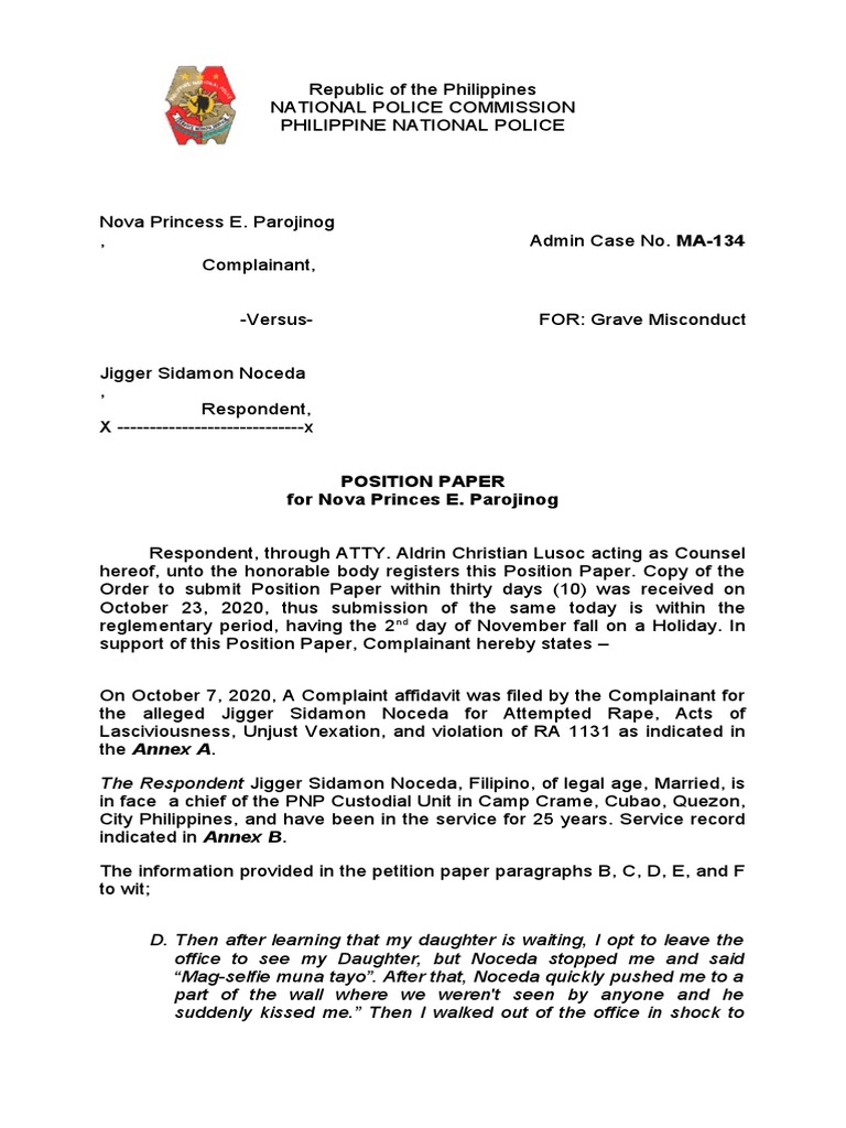 Misconduct Case Against PNP Officer Noceda | PDF | Judiciaries | Justice