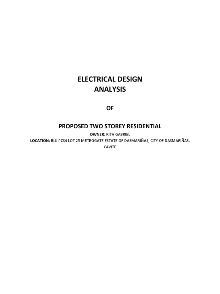 Electrical Design Analysis for Home | PDF