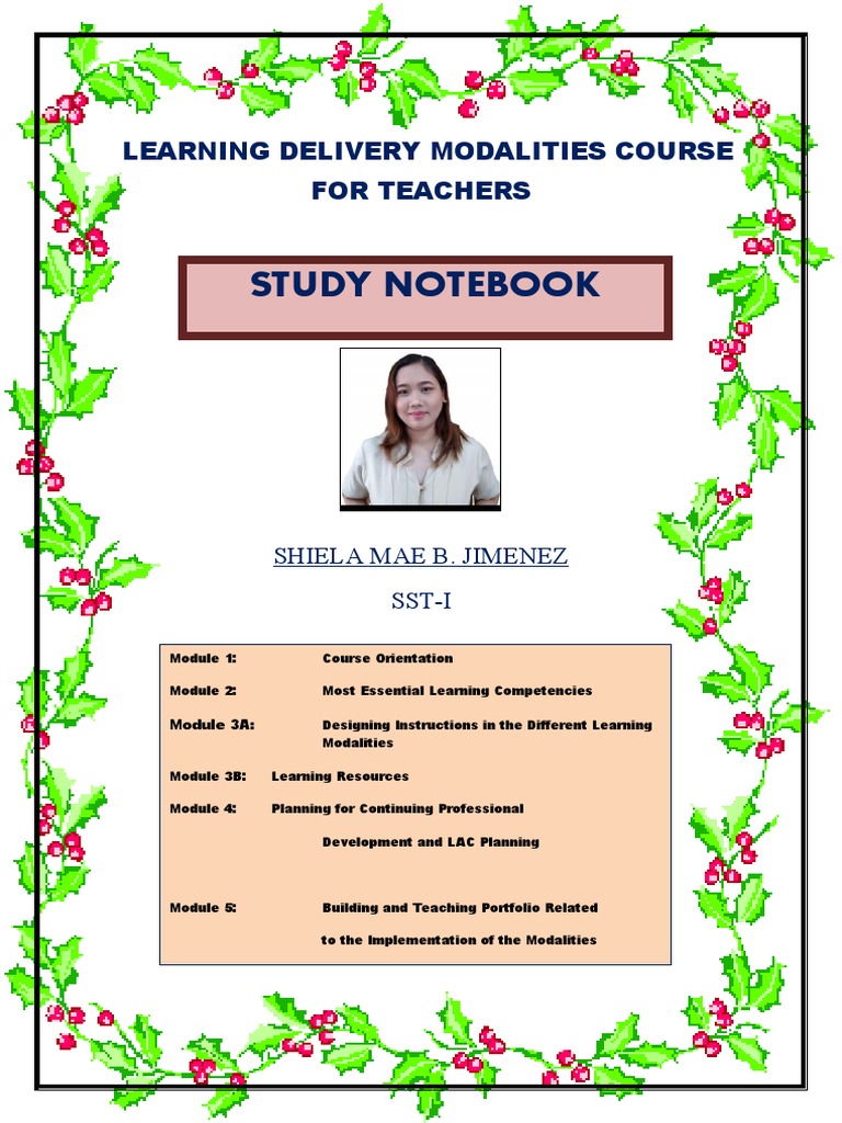 Study Notebook: Learning Delivery Modalities Course For Teachers | PDF ...