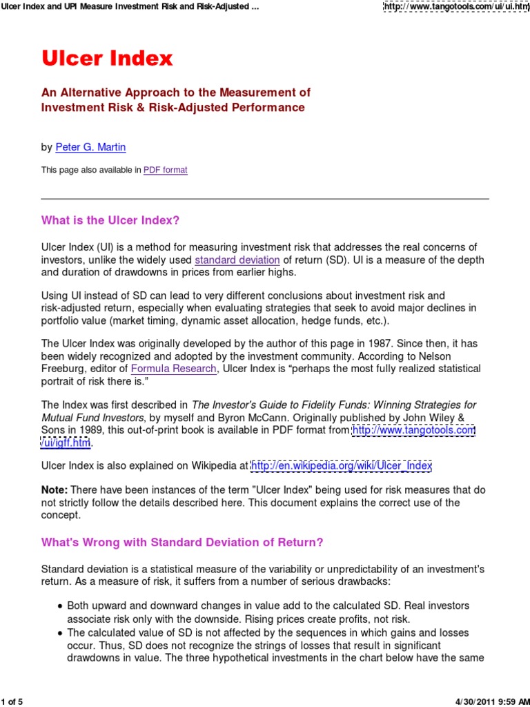 Ulcer Index Information | PDF | Sharpe Ratio | Financial Risk