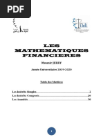 Cours Complet Math Financière | PDF | Prêts | Obligation (Finance)