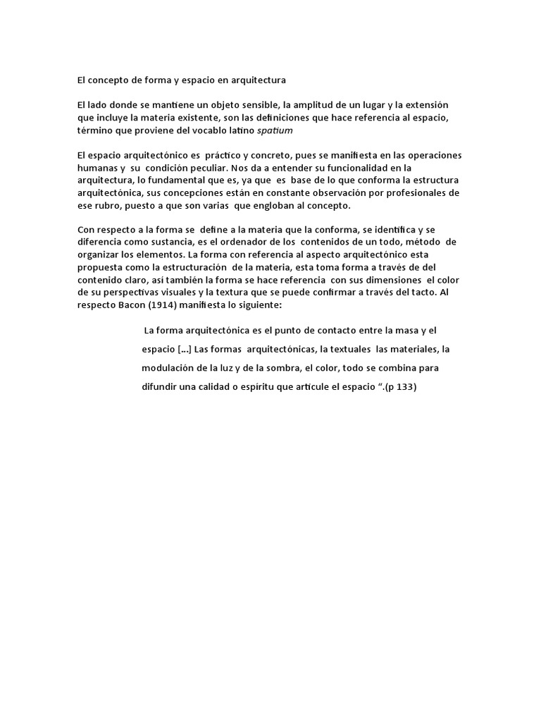 Forma y espacio en arquitectura: conceptos clave | PDF
