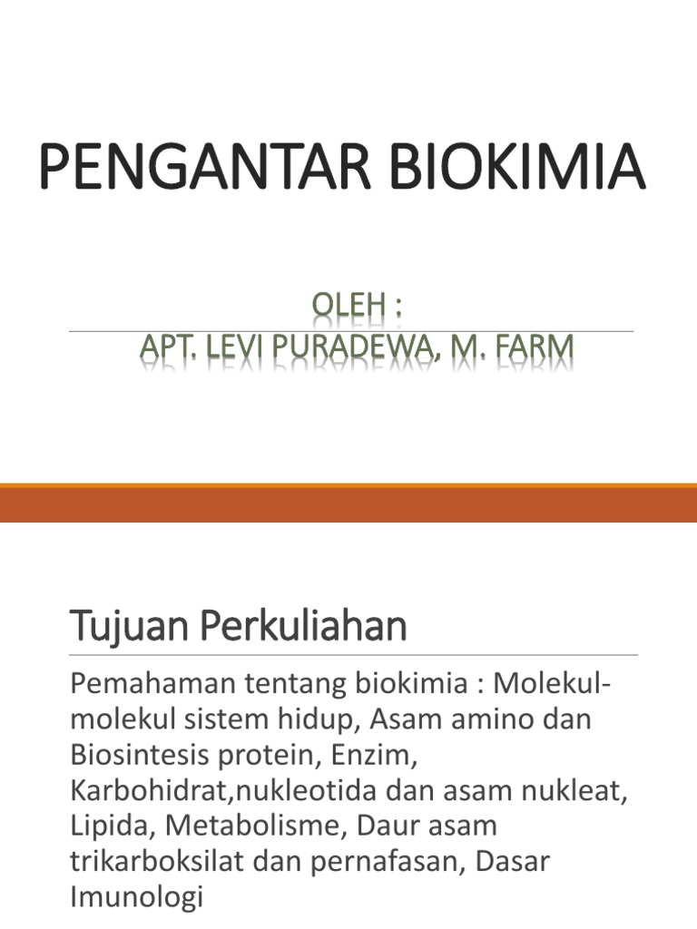 Pengantar Biokimia PDF | PDF