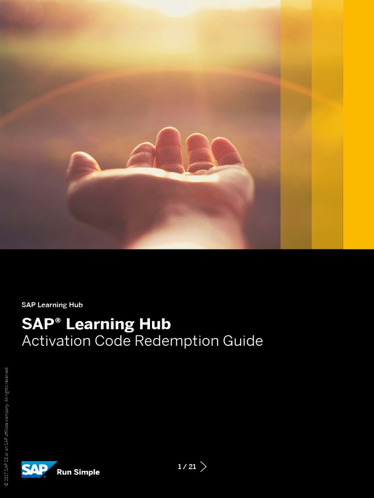 SAP® Learning Hub: Activation Code Redemption Guide | PDF | Sap Se | Login