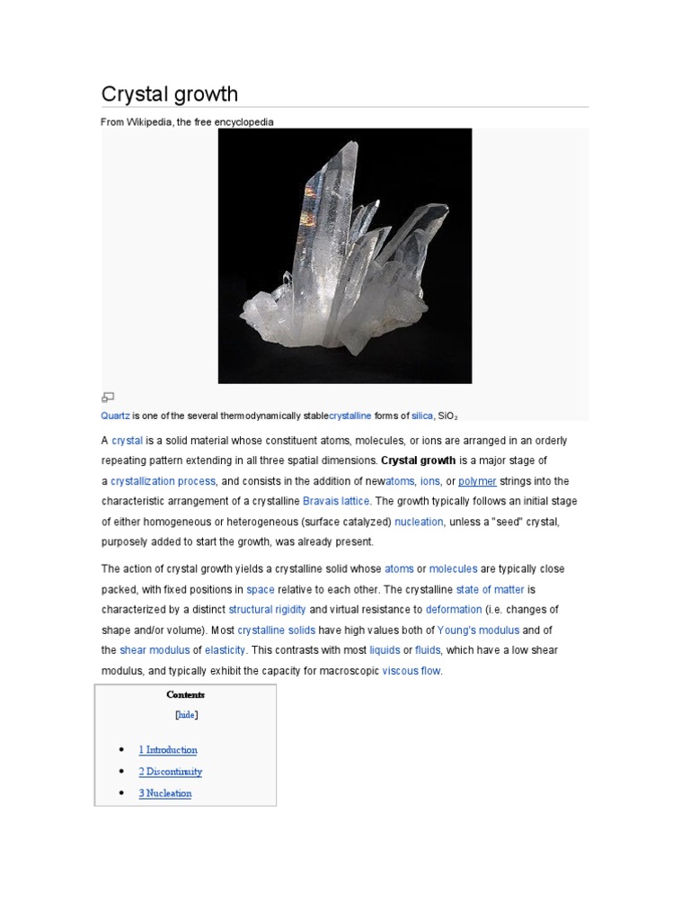 Crystal Growth Process Explained | PDF | Crystal Growth | Mineralogy