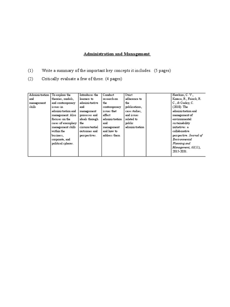 Key Concepts in Administration & Management | PDF | Career & Growth ...