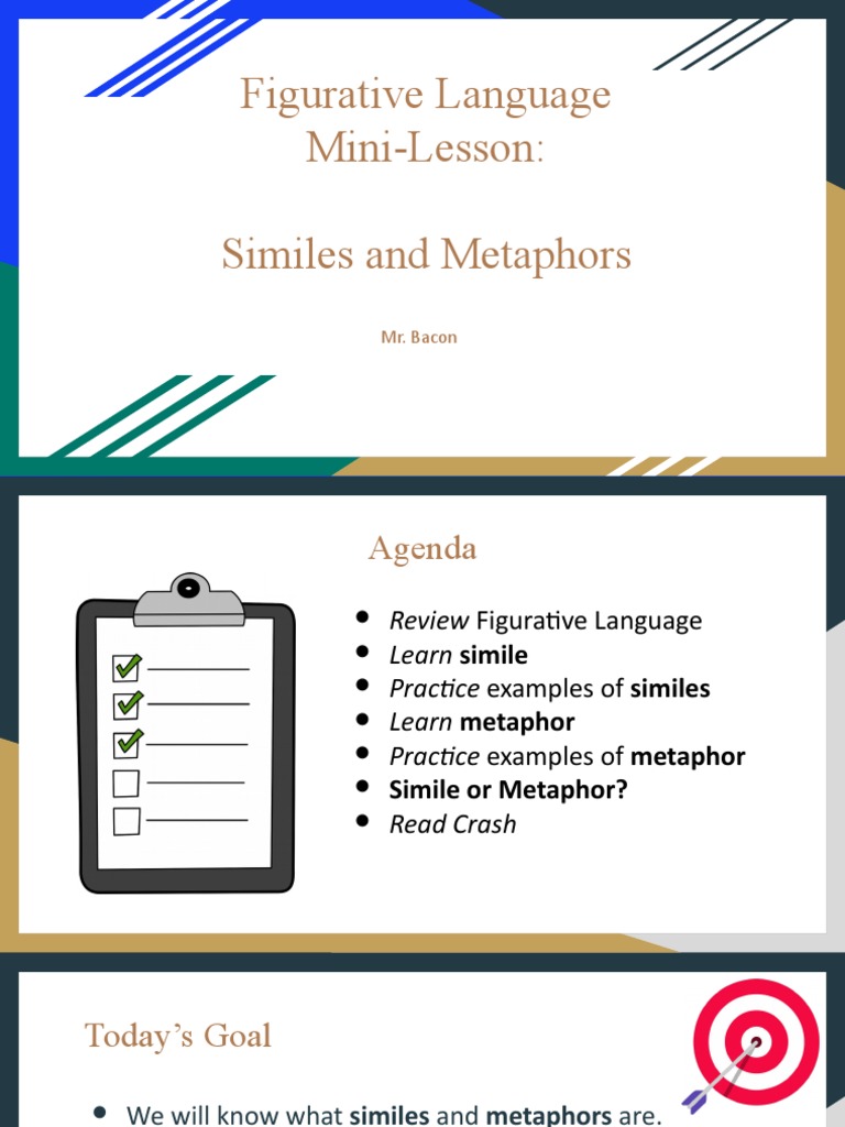 Figurative Language Mini-Lesson Similes and Metaphors | PDF | Metaphor