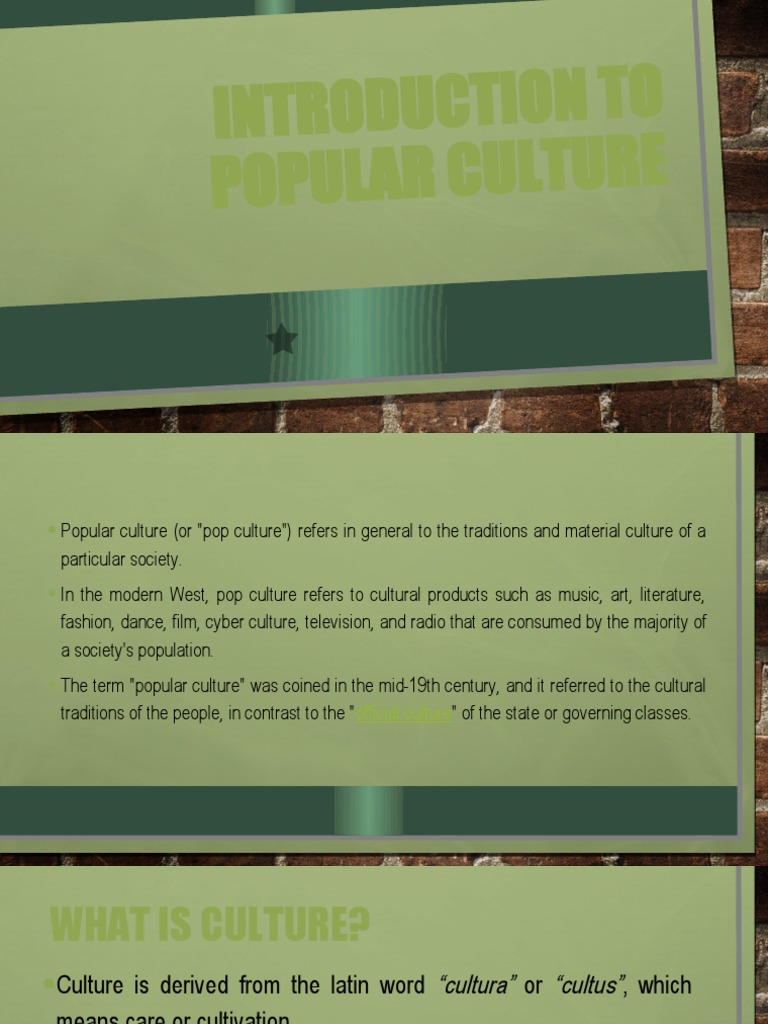 Understanding Popular Culture Basics | PDF | Attitude (Psychology ...