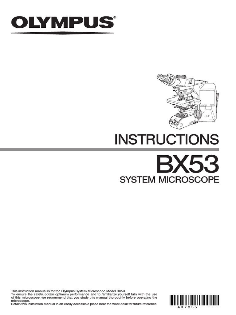 Olympus BX53 Microscope Instruction Manual | PDF | Aperture | Electromagnetic Radiation