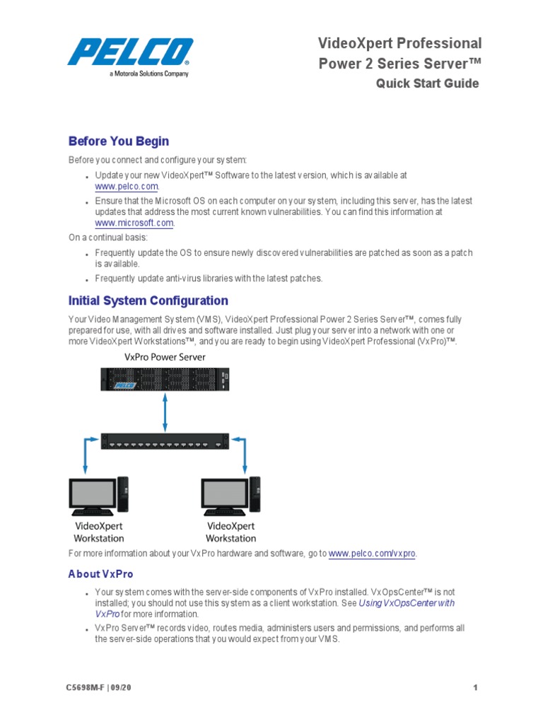 Before You Begin: Videoxpert Professional Power 2 Series Server™ | PDF ...