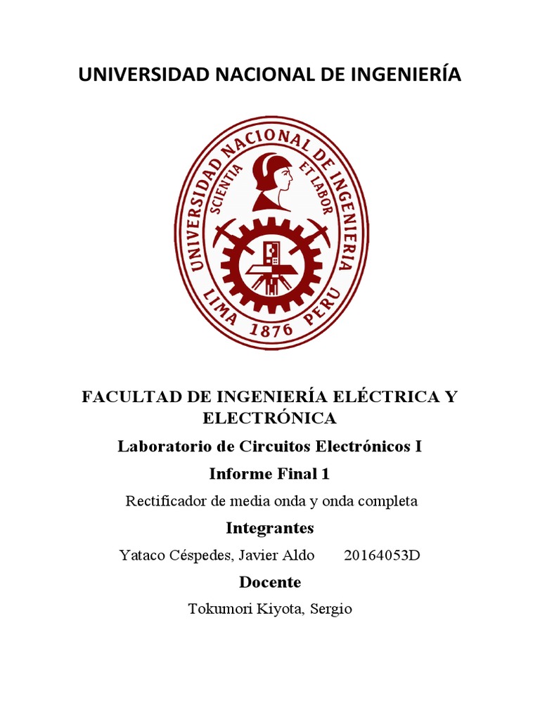 Informe Final 1 | PDF | Rectificador | Diodo