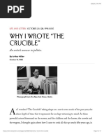 Arthur Miller on Writing The Crucible | PDF