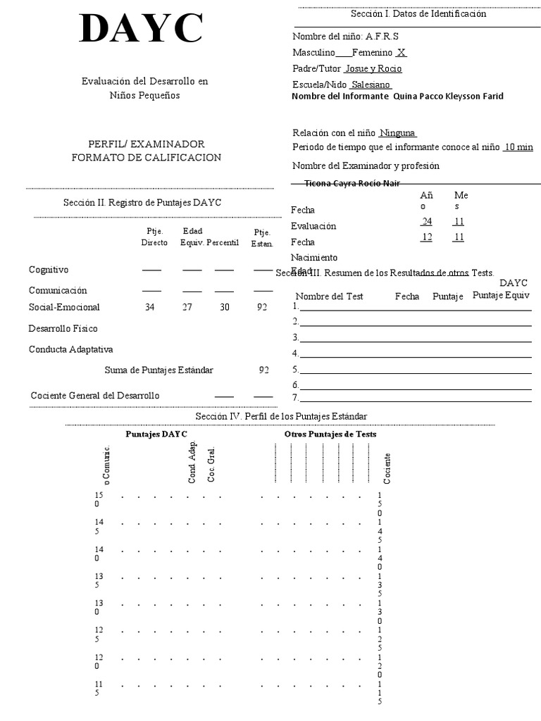 Test de Dayc | PDF | Sicología | Ciencias del comportamiento