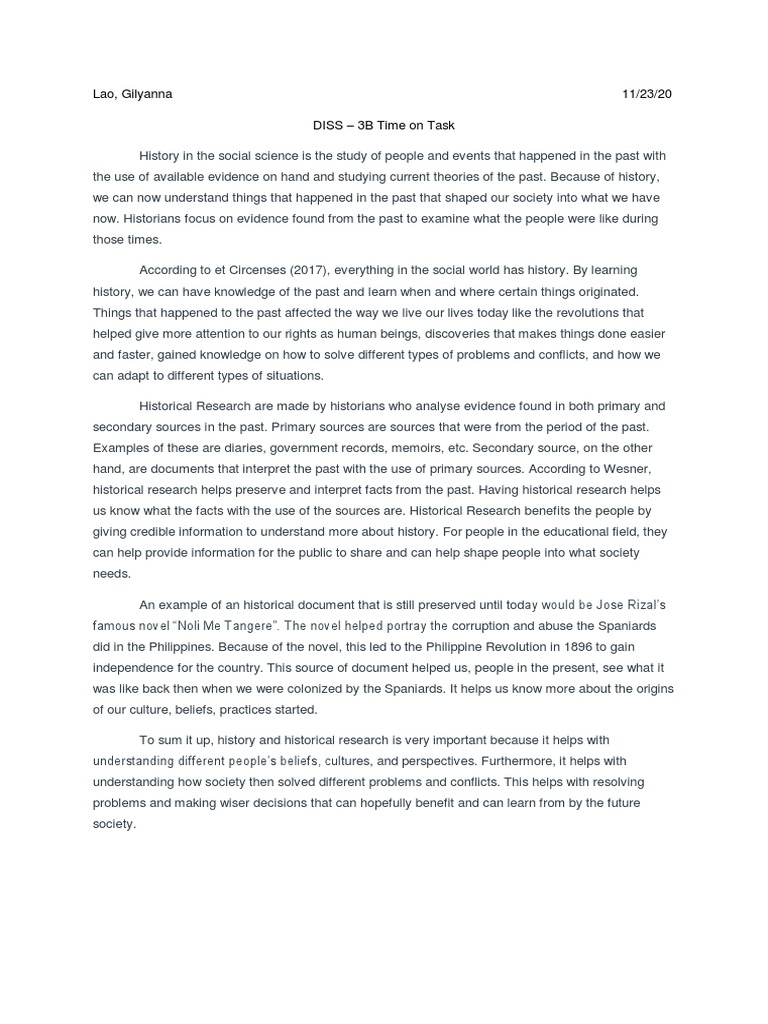 Importance of Historical Research | PDF | Primary Sources | Justification