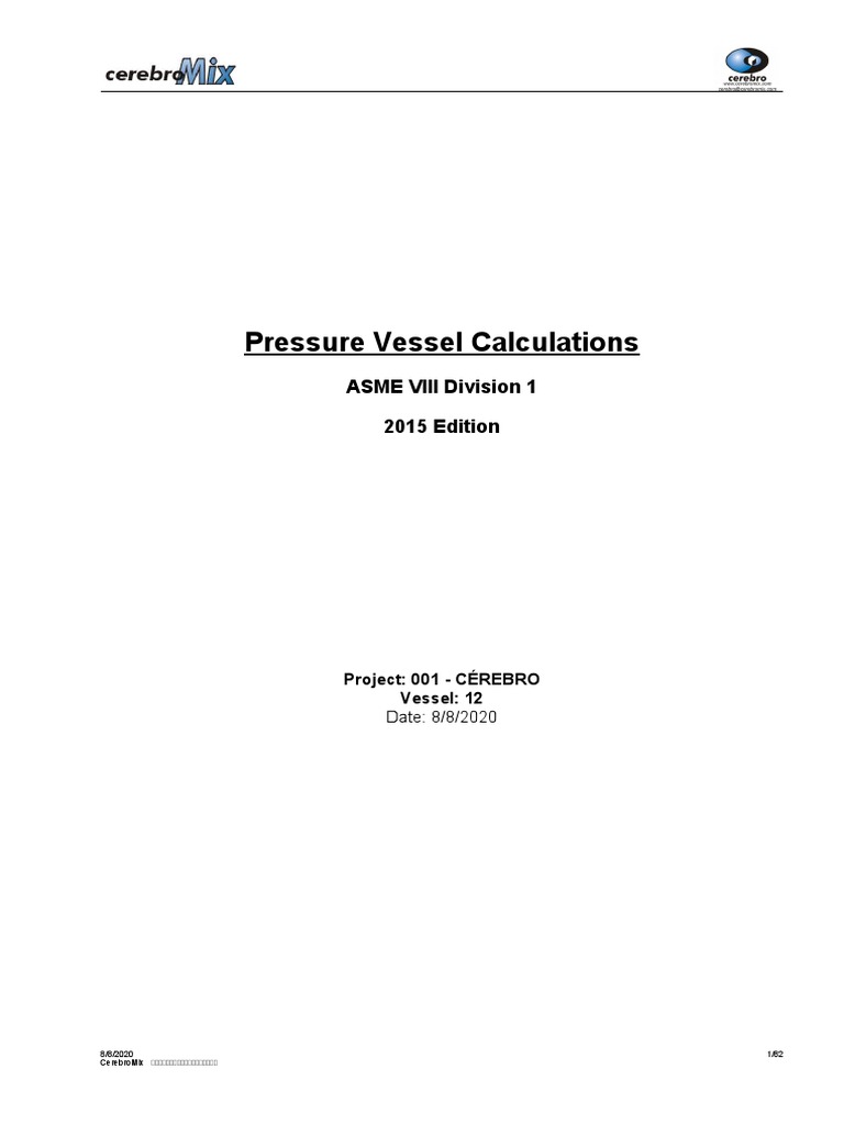 Pressure Vessel Calculations | PDF | Building Materials | Gas Technologies