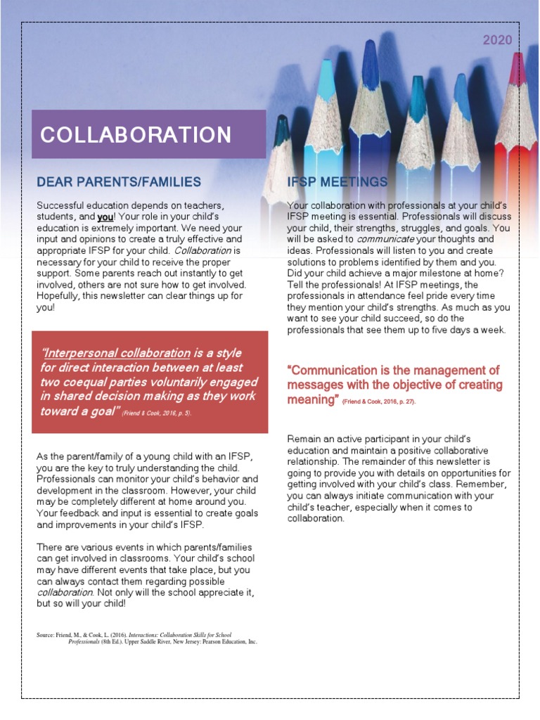 Collaboration Newsletter | PDF | Classroom | Teachers