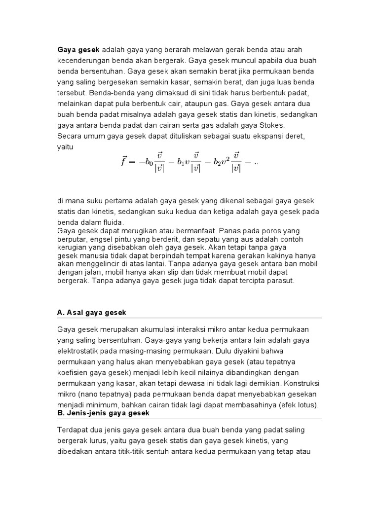 Gaya Gesek: Jenis dan Pengaruhnya | PDF | Ilmu Sosial