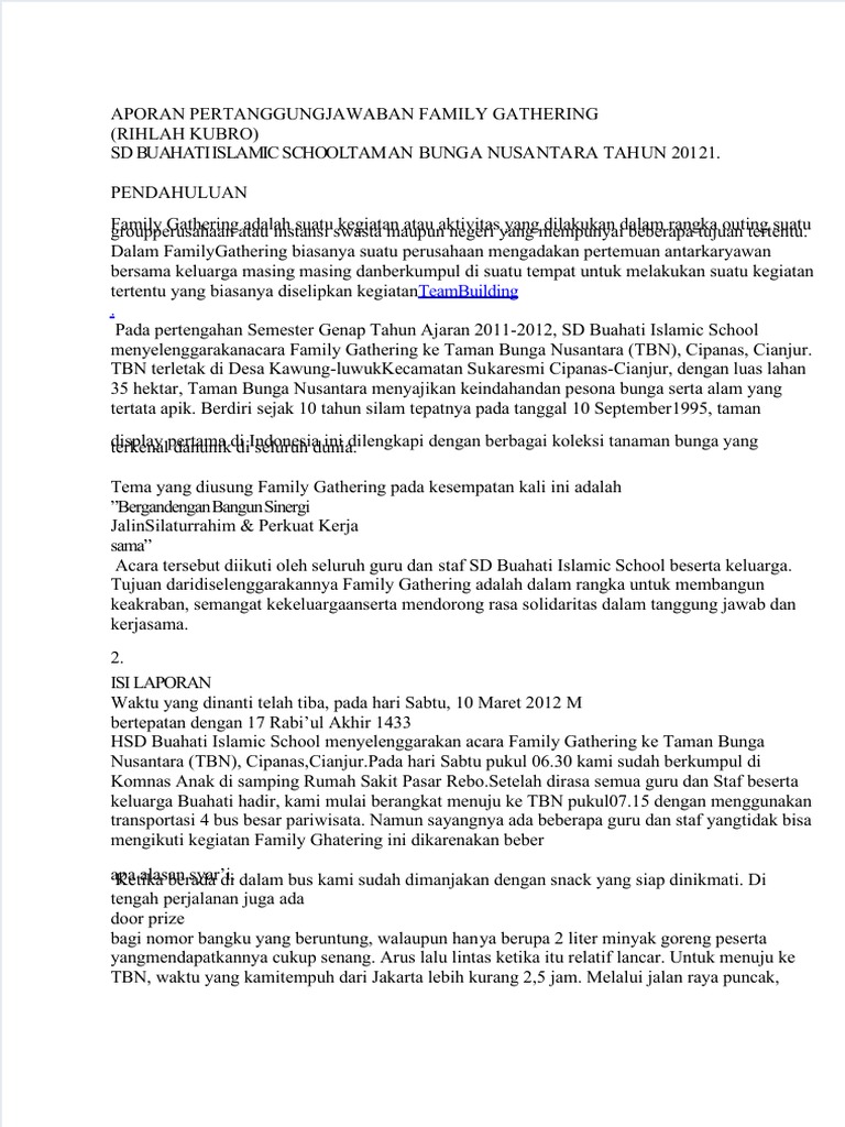 Dokumen - Tips - Laporan Pertanggungjawaban Family Gathering PDF | PDF