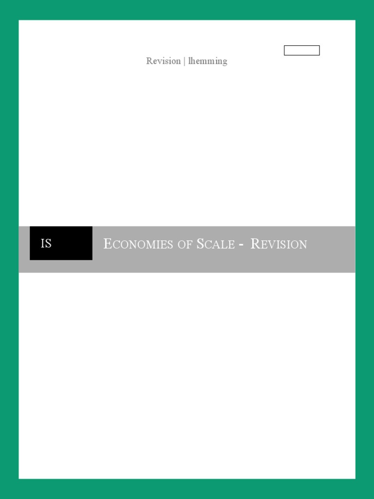Economies of Scale - Revision | PDF | Career & Growth | Business