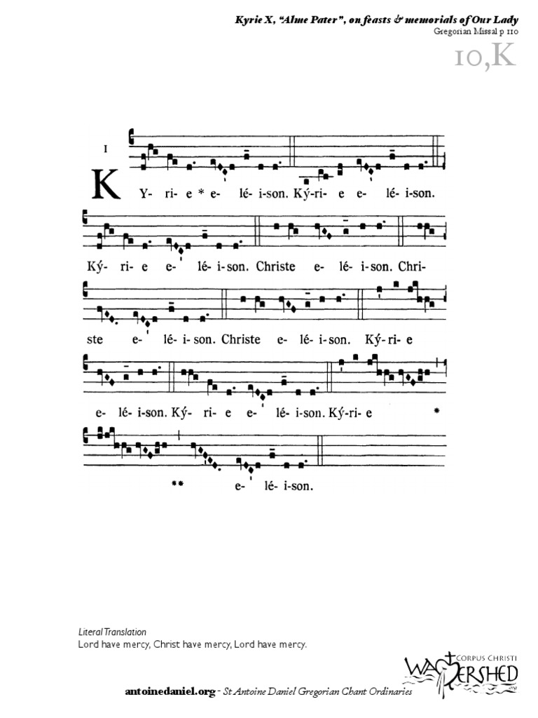 Kyrie Eleison Gregorian Chant Guide | PDF
