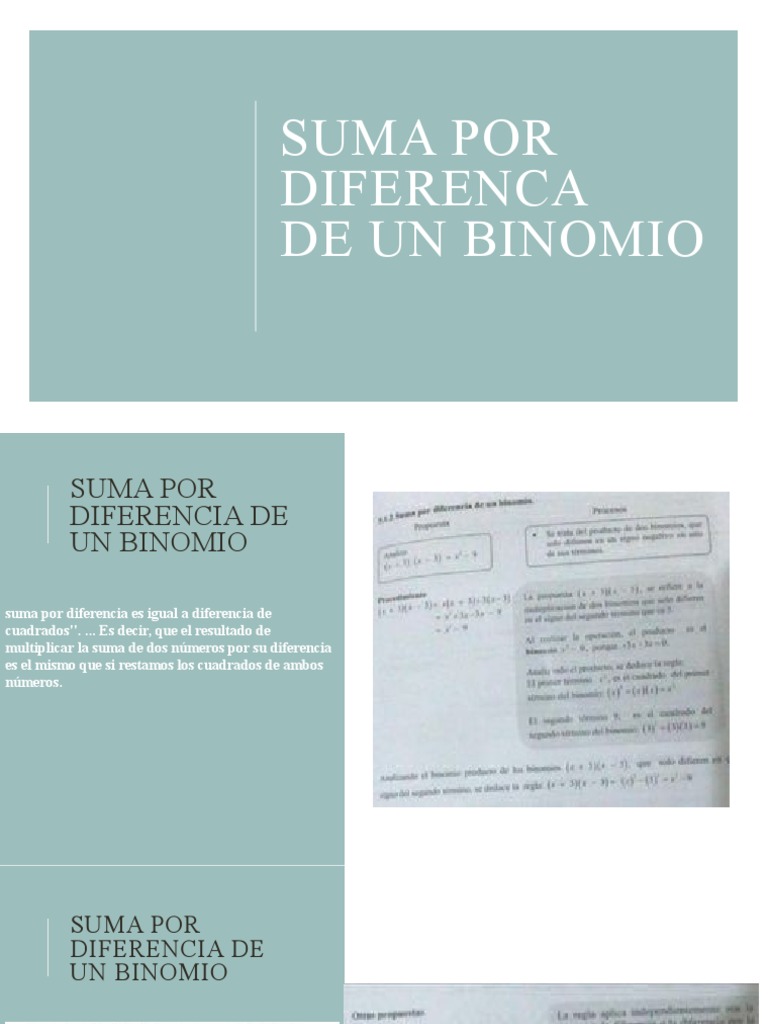 Suma Por Diferencia de Un Binomio | PDF