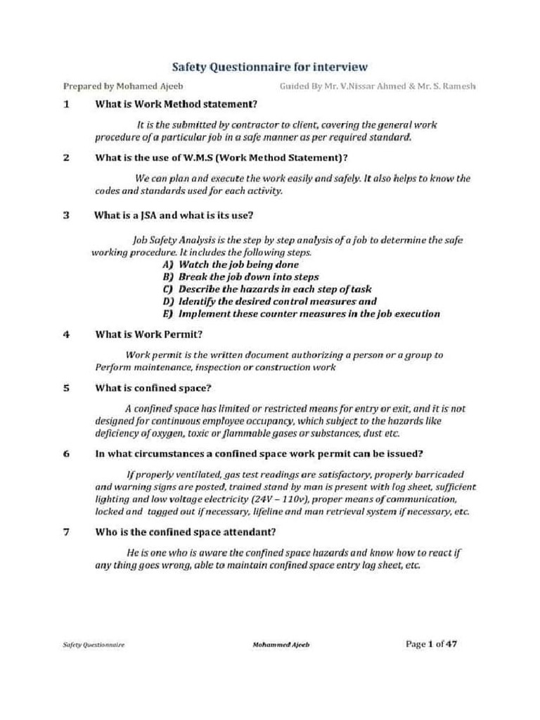 Aramco HSE Interview | PDF