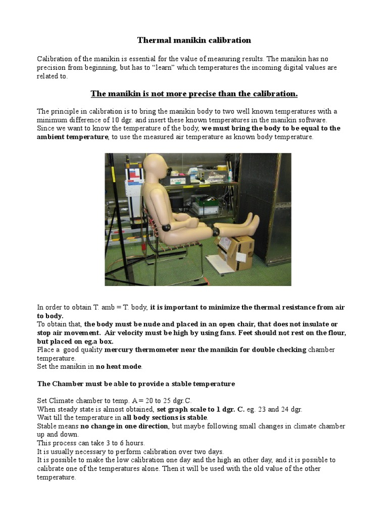 Thermal manikin calibration essential for measurement accuracy | PDF ...