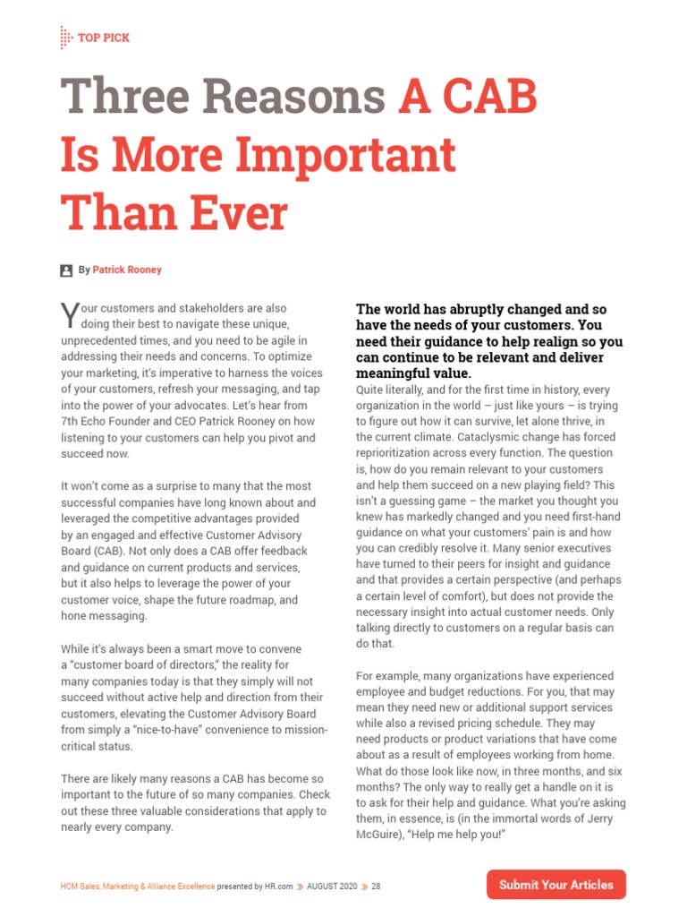 Three Reasons: A Cab Is More Important Than Ever | PDF | Business ...