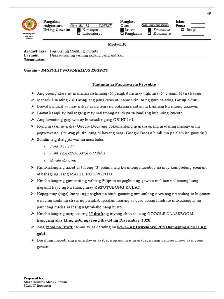 SOSLIT Module 10 | PDF