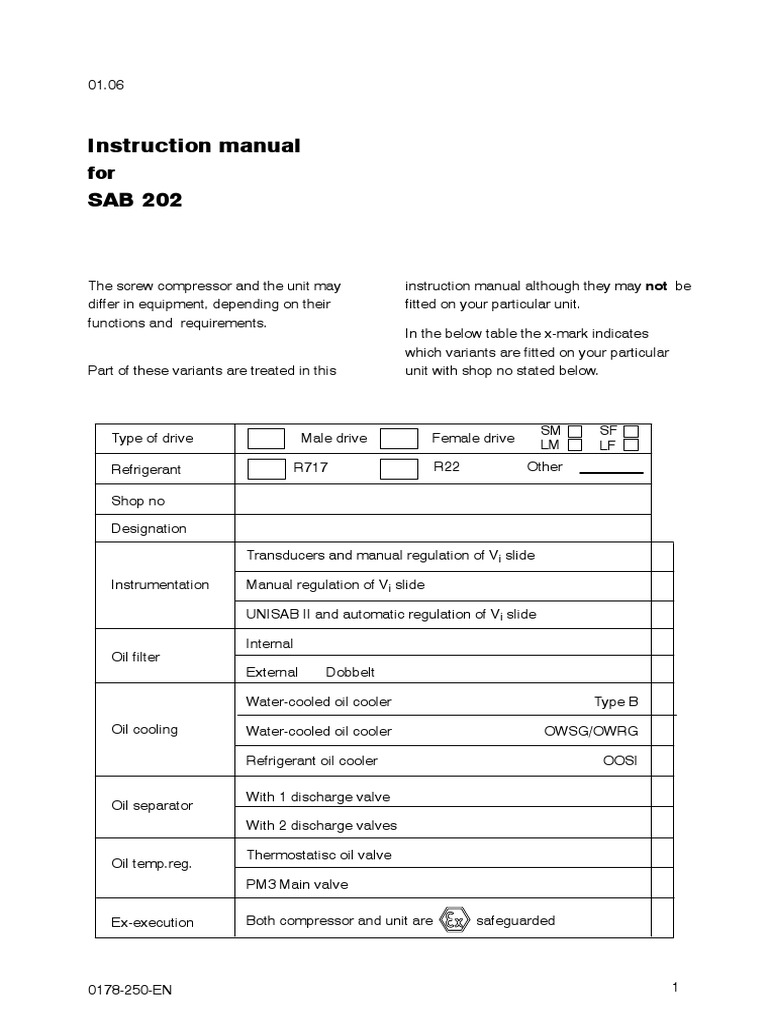 Instruction Manual SAB 202 | PDF | Ammonia | Atmosphere Of Earth