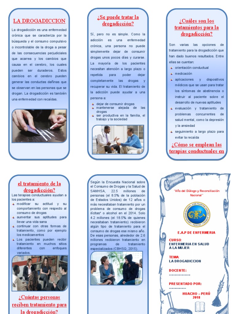 Triptico La Drogadiccion | PDF | La dependencia de sustancias | Salud mental