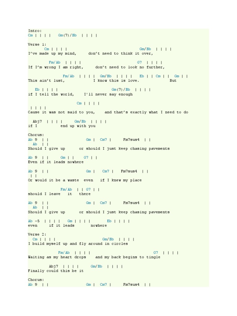 Chasing 2 | PDF | Musical Forms | Songs