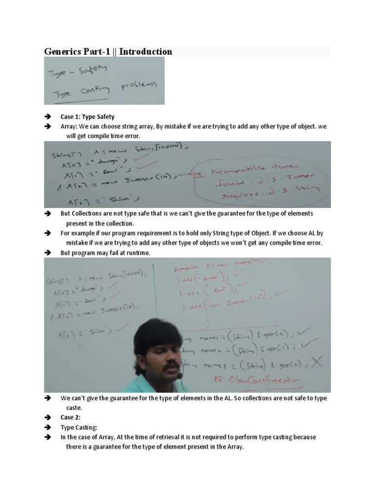 Generics Part 1 Introduction Case 1 Type Safety Pdf Method Computer Programming