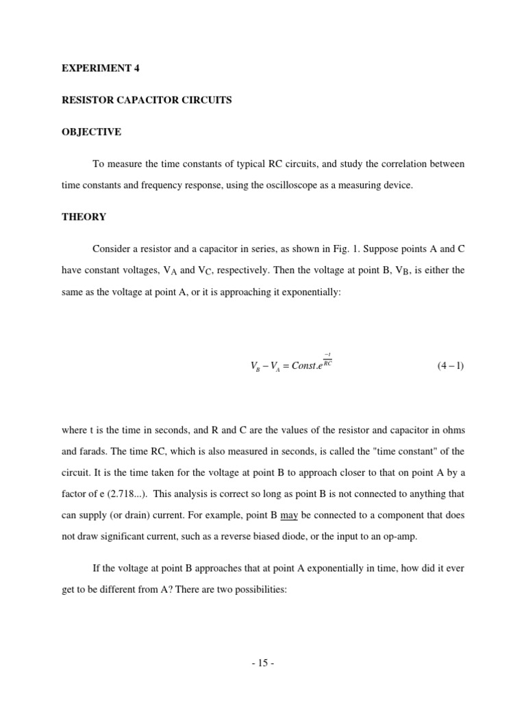 Resistor Capacitor Circuits Pdf Electrical Network