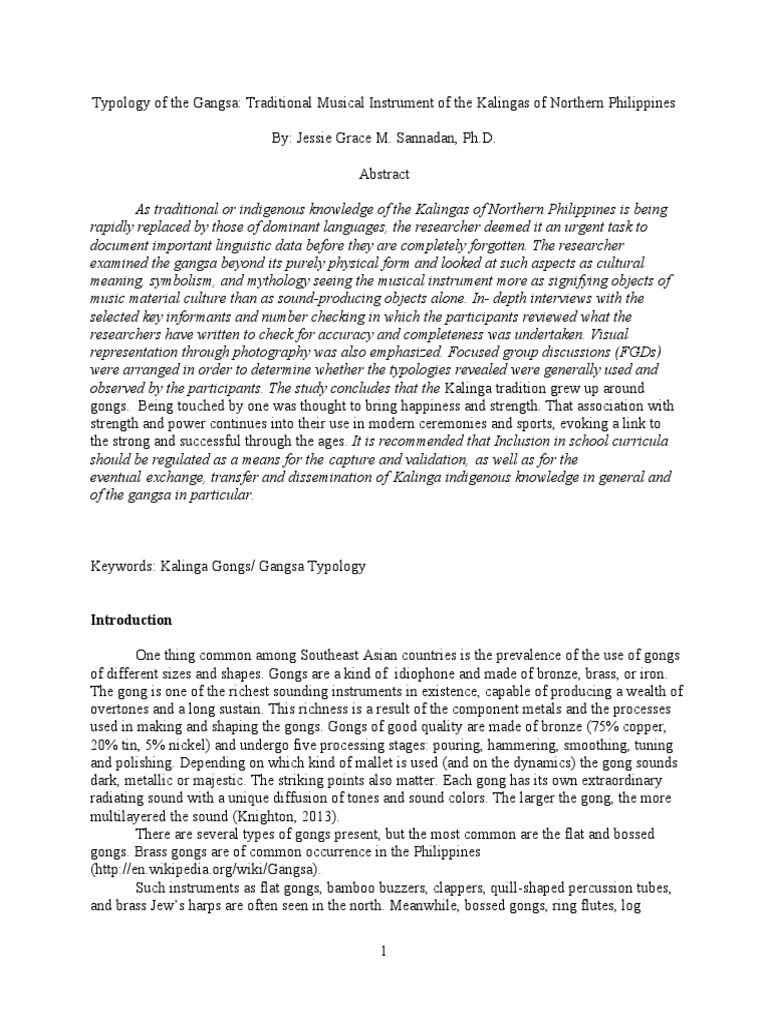 Gangsa Instrument Filipino