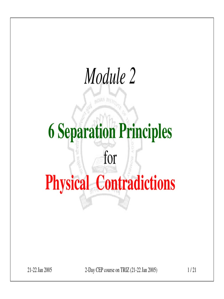 6 Separation Principles: Physical Contradictions | PDF | Roof | Vacuum