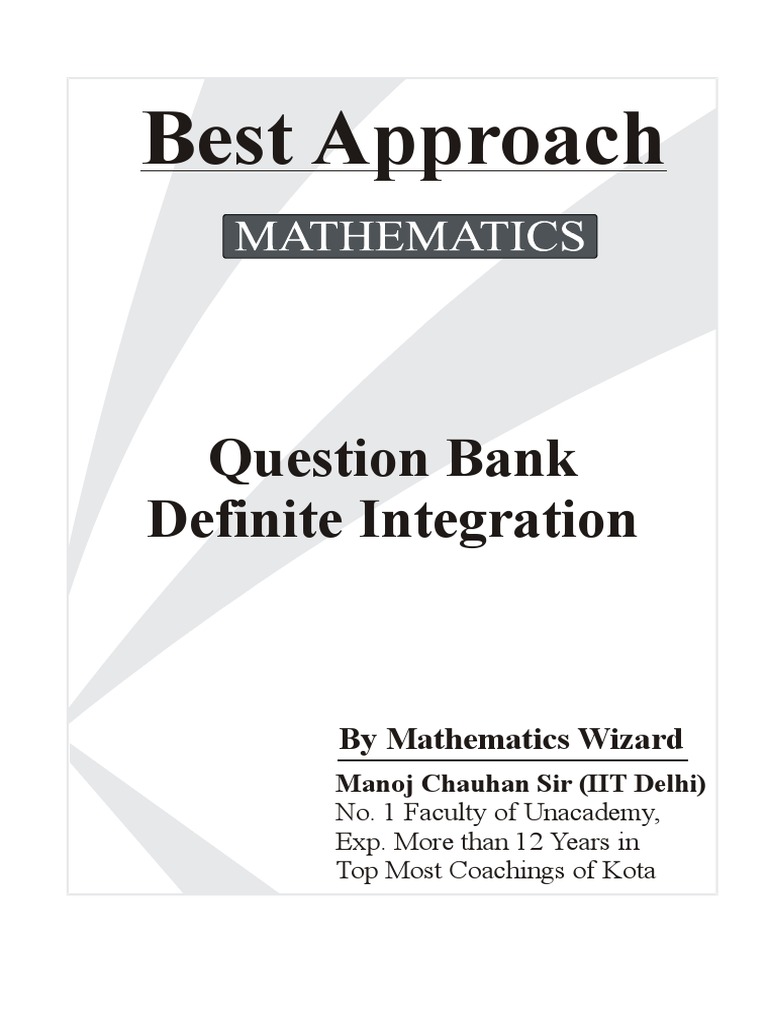 Question Bank Definite Integration | PDF | Trigonometric Functions ...