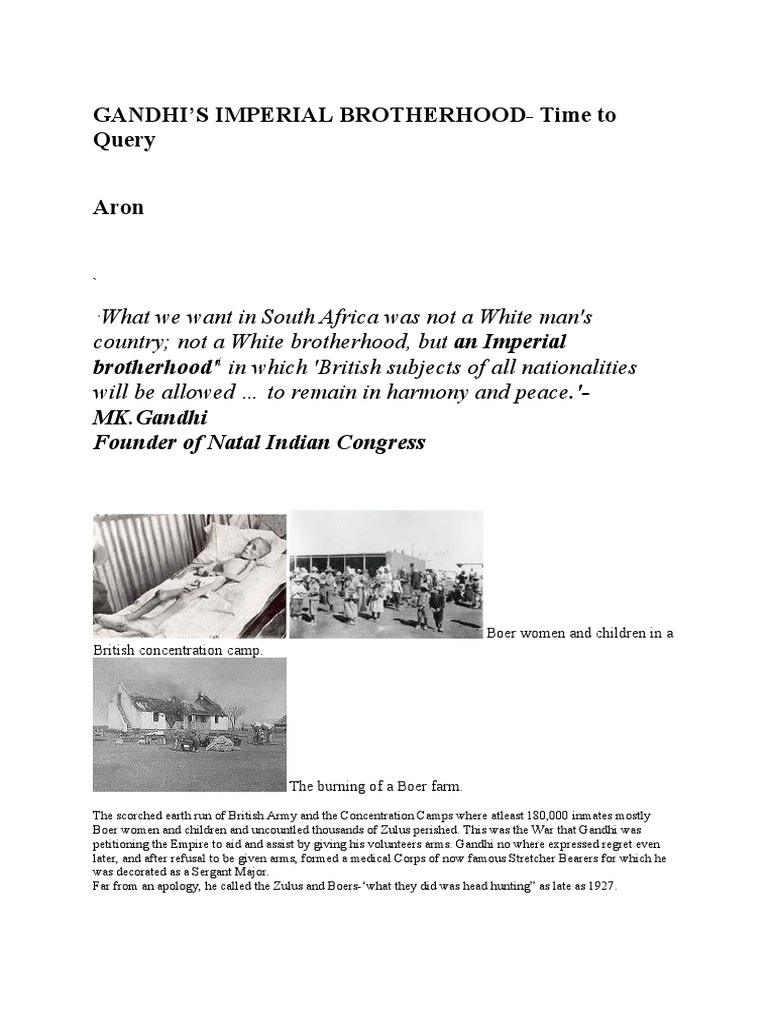 Gandhi's Controversial Role in Boer War | PDF | Mahatma Gandhi | Second ...