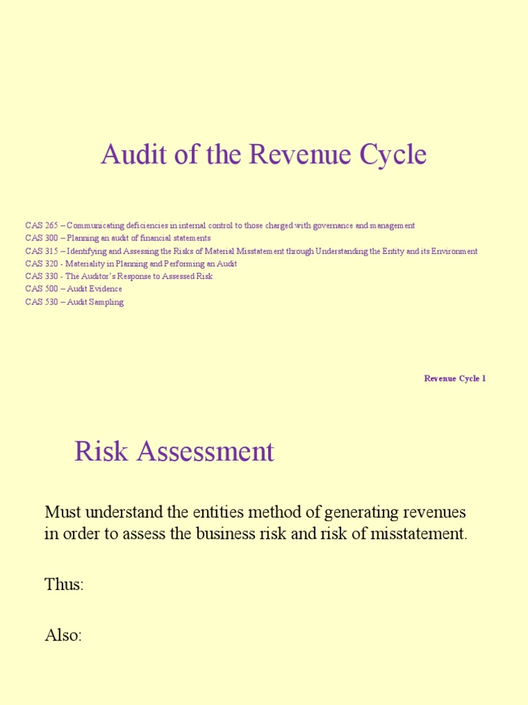 Audit of The Revenue Cycle | PDF | Internal Control | Receipt