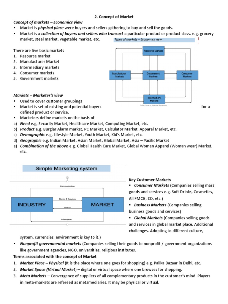 2 Basic Concepts Part 1 - Market | PDF | Market (Economics) | Sales