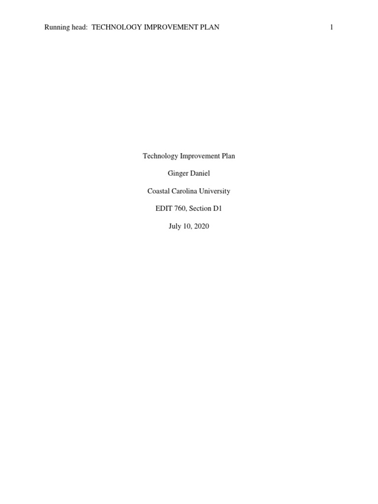 Technology Improvement Plan for Schools | PDF | Teachers | Computer Network