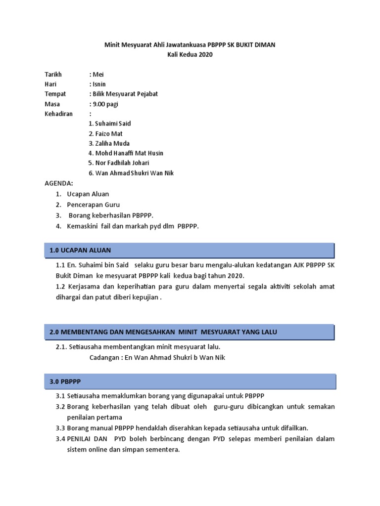 Minit PBPPP Kali 2 | PDF