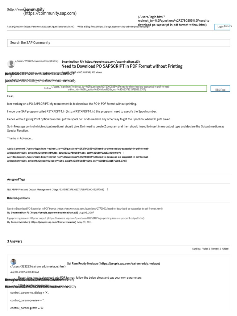 Need To Download PO SAPSCRIPT in PDF Format Without Printing - SAP Q&A ...