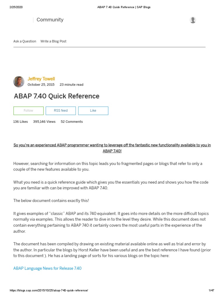 ABAP 7.40 Guide for Programmers | PDF | String (Computer Science) | Computer Programming