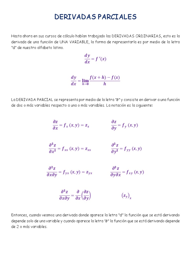 Derivadas Parciales | PDF | Derivado | Pendiente