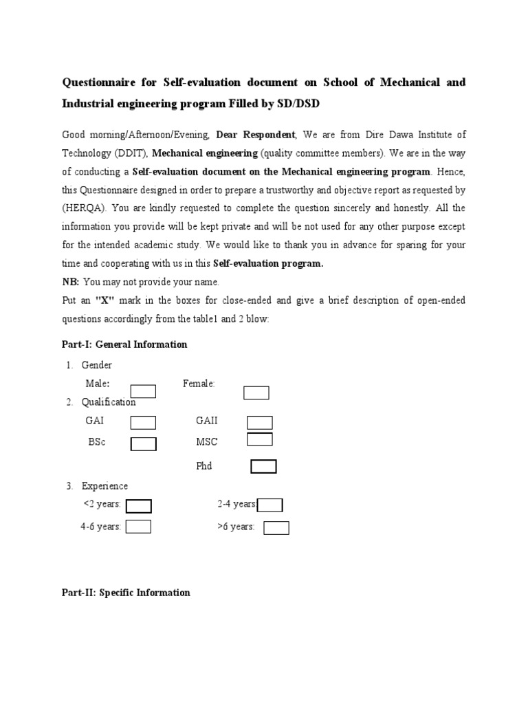 Questionnaire For SD-DSD | PDF | Educational Assessment | Curriculum