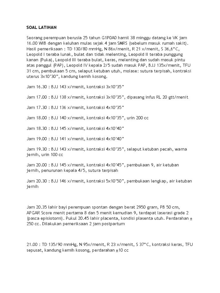Soal Partograf | PDF
