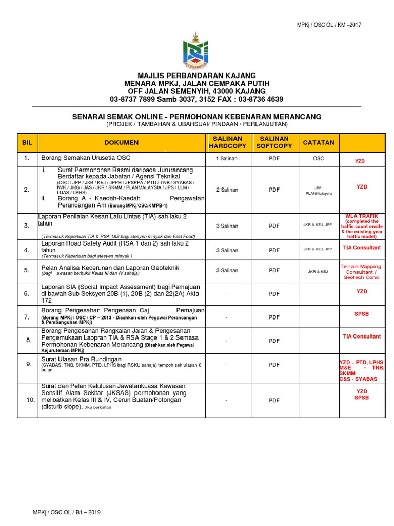 Senarai Semak Online - Kebenaran Merancang PDF | PDF